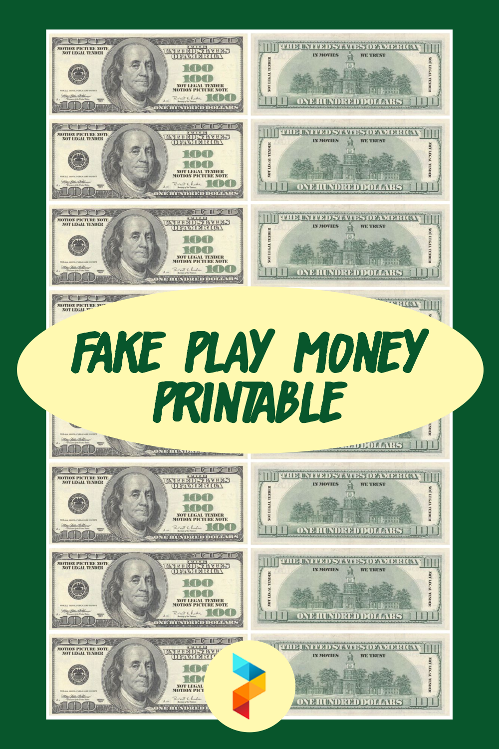 Fake Play Money 10 Free PDF Printables Printablee Fake Play Money 10 Free PDF Printables Printablee