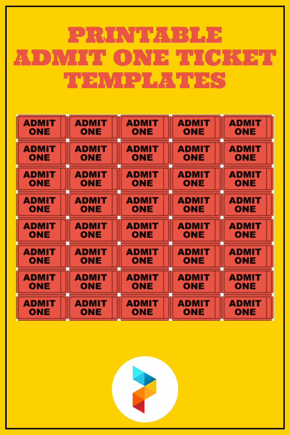 10 Best Free Printable Admit One Ticket Templates Printablee