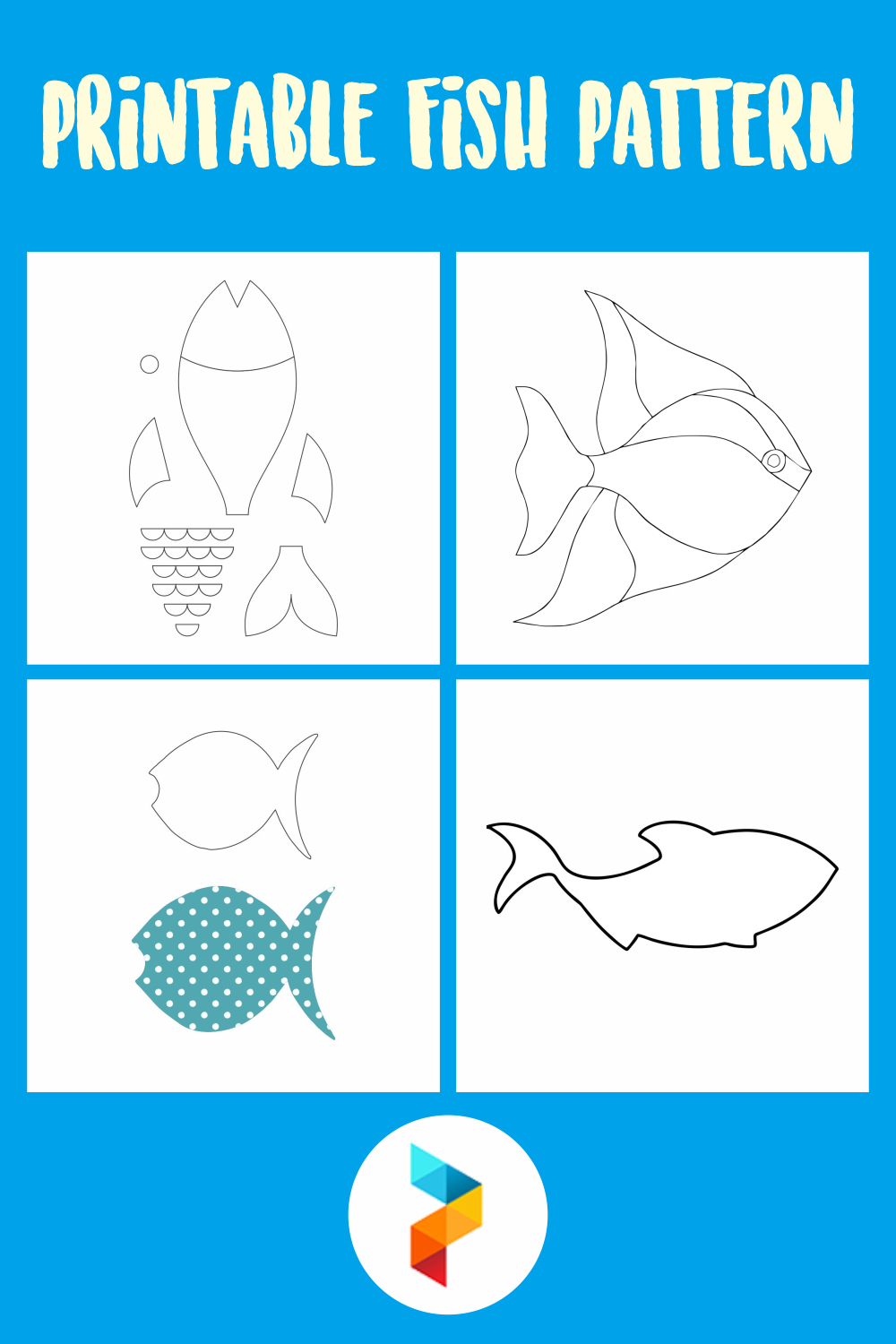 Printable Rainbow Fish Pattern